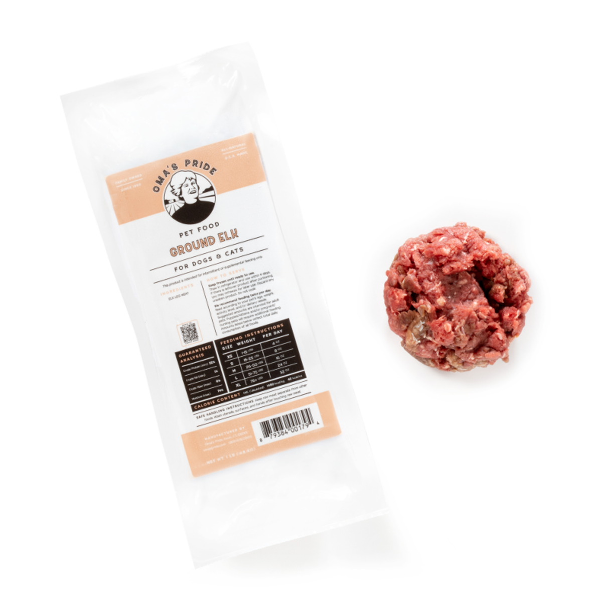 Oma's Pride - 1lb Ground Elk – Fangs & Fur